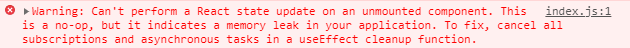 [React] Can't perform a React state update on an unmounted component 에러 해결