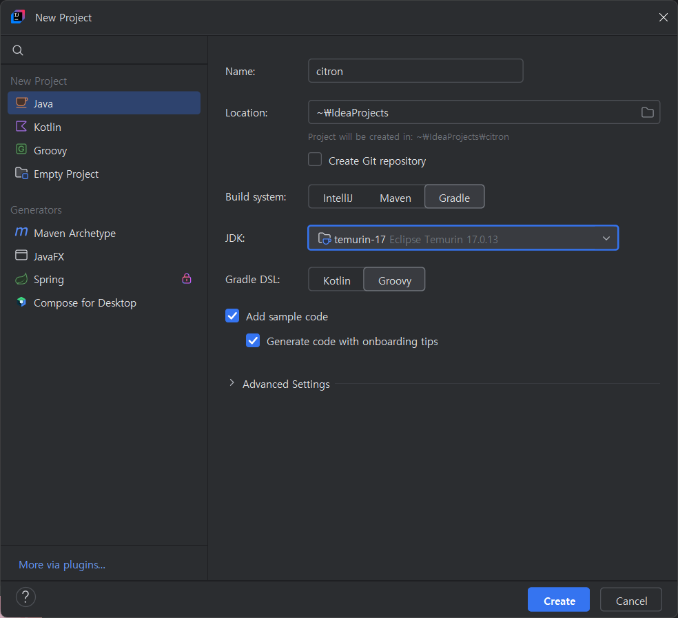 Gradle 설치, 프로젝트 생성, Java 파일 추가