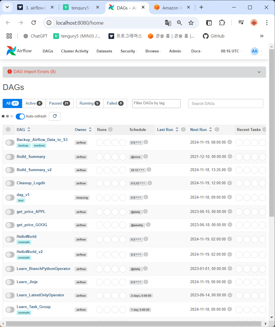 [Airflow] PythonOperator를 사용해서 Airflow DAG 작성하기