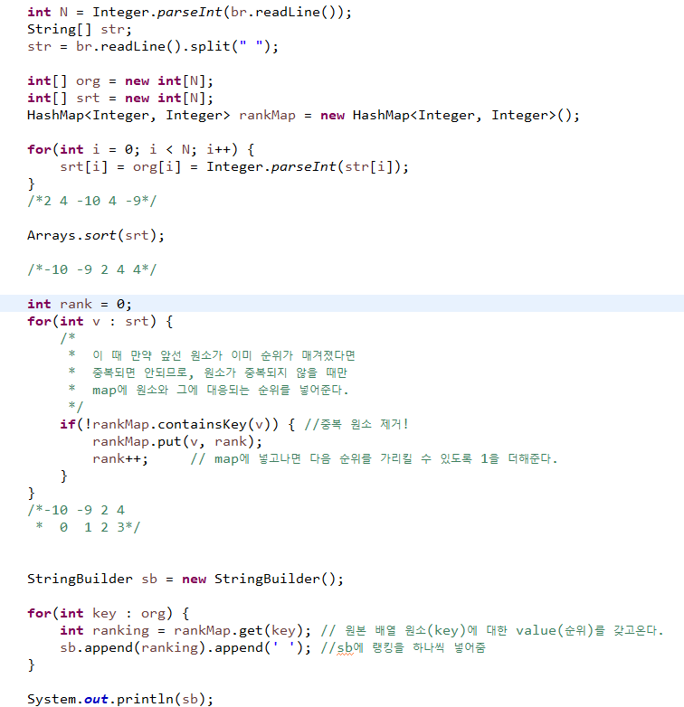 [boj] 실버 - 18870 좌표 압축