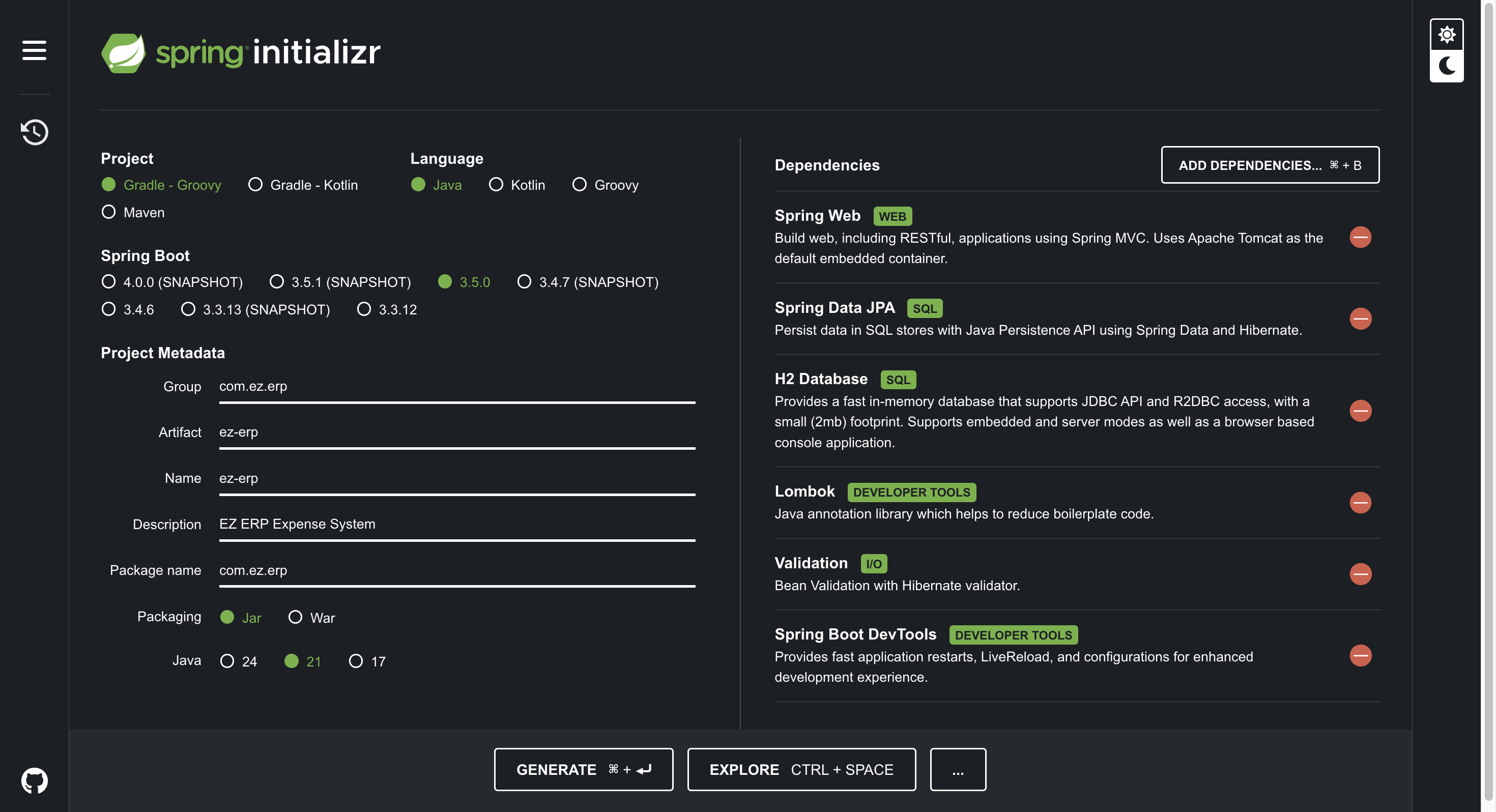 Spring Boot + JPA 기반 EZ-ERP 경비관리 시스템 만들기 (1) - 프로젝트 구성