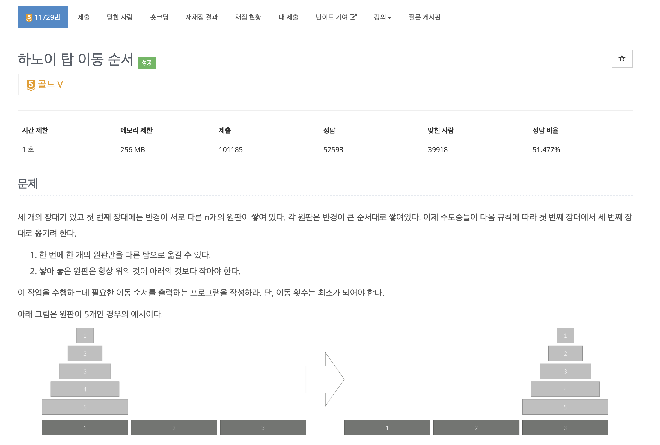 백준 11729번 하노이 탑 이동 순서 - python