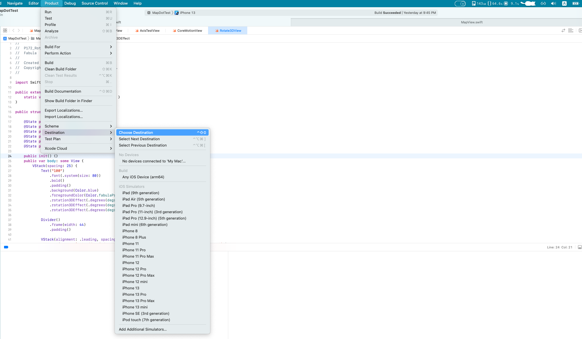 Xcode 시뮬레이터 기본값 변경 방법
