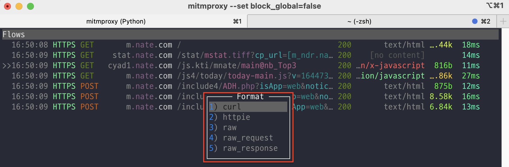 mitmproxy 사용법 익히기