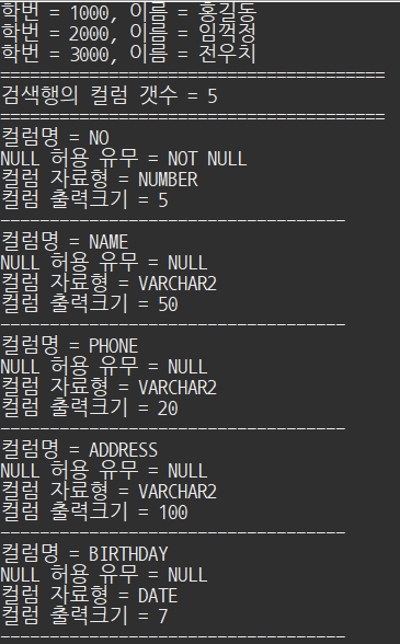 [JDBC 2-1] Connection, ResultSetMetaData, execute