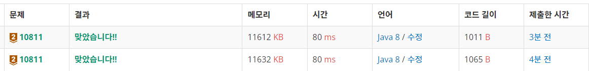 백준 자바 (JAVA) 10811번