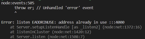 📕에러노트_Node js_ address already in use 윈도우 해결방법