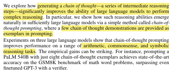 [논문 리뷰] CoT (Chain-of-Thought Prompting Elicits Reasoning in Large Language Models)