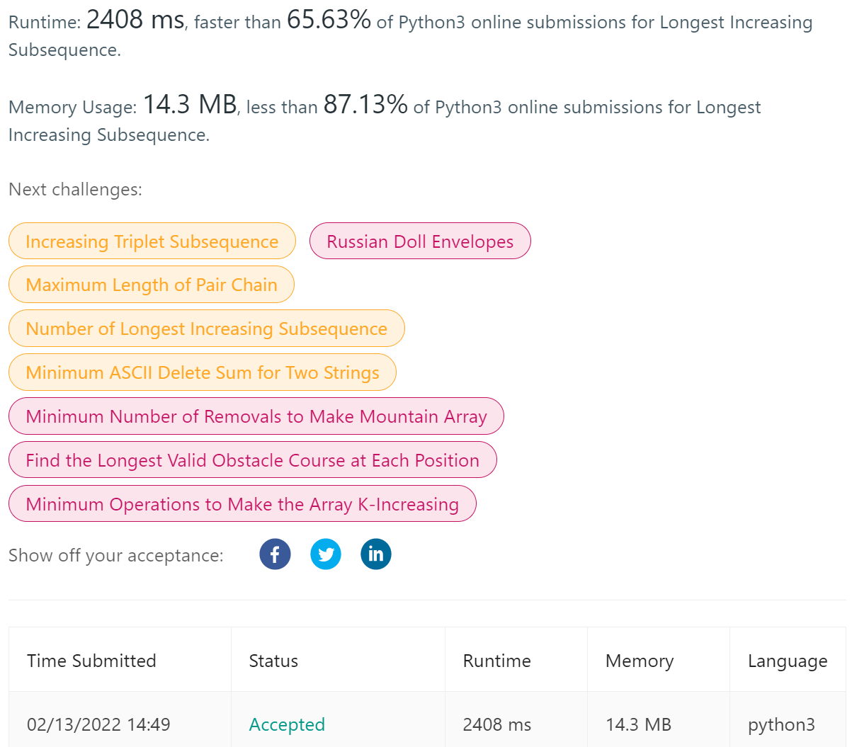 Longest Increasing Subsequence