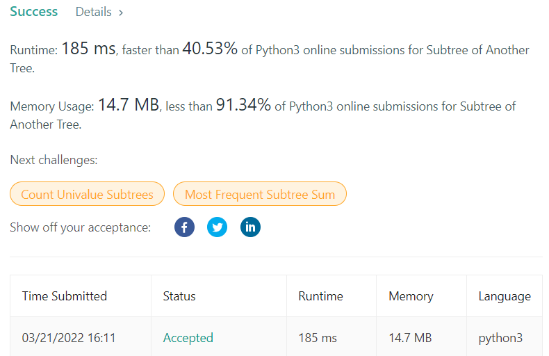 Subtree of Another Tree