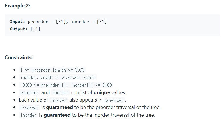 Construct Binary Tree From Preorder And Inorder Traversal