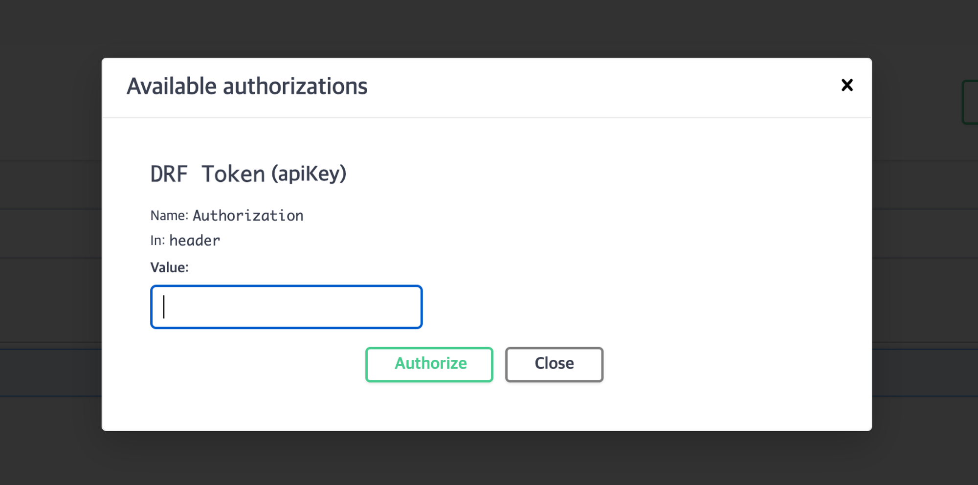 [Django][drf-yasg] header로 토큰 입력 받기