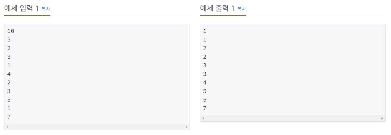 [백준] 10989번 : 수 정렬하기 3 - JAVA
