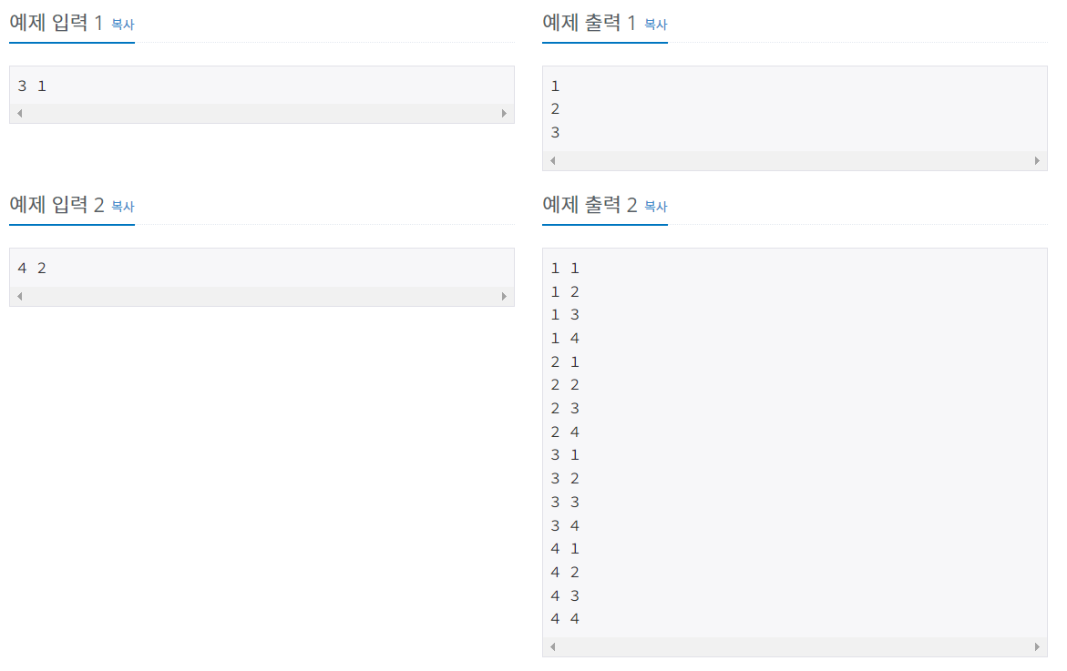 [백준] 15651번 : N과 M (3) - JAVA