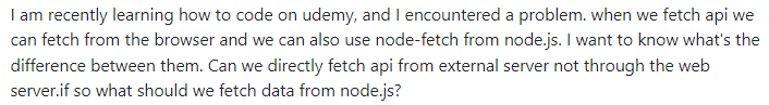 Fetch, Node-fetch, Axios