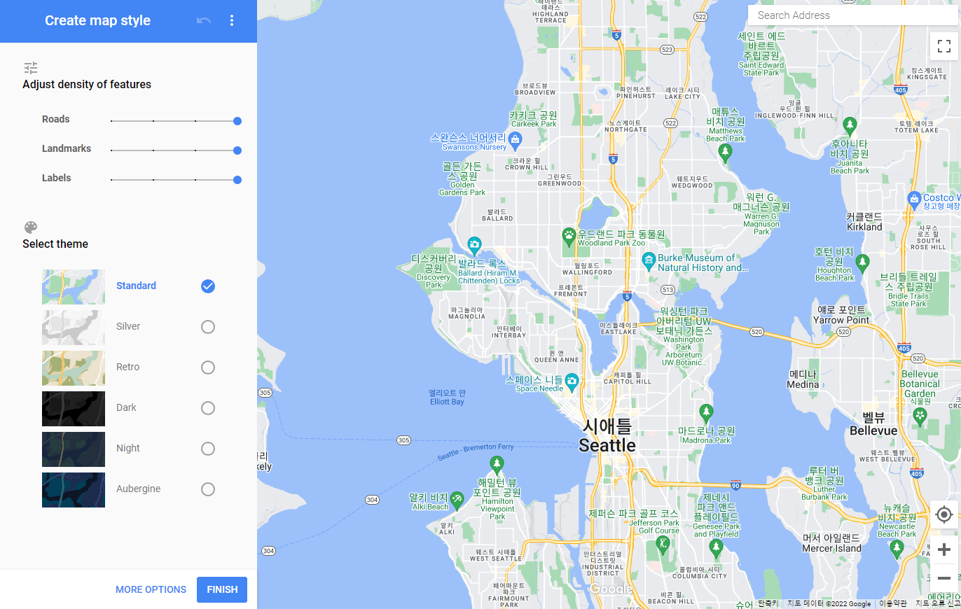 JavaScript | Google map API - mapstyle로 스타일 적용하기