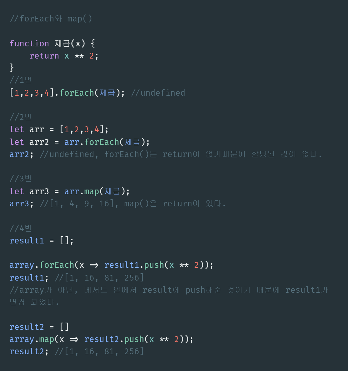 [JS] forEach(), map(), filter(), find()