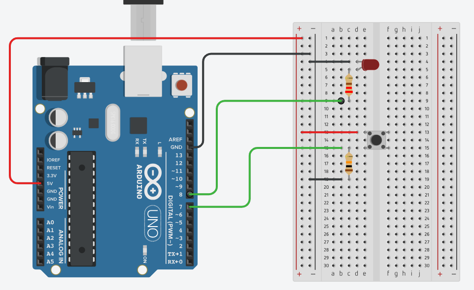 [WinForms / 아두이노] (디지털 입력) LED 제어, 푸시 버튼을 슬라이드 스위치처럼