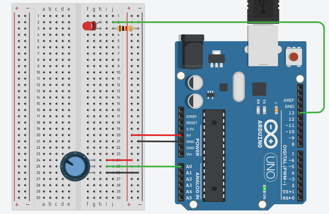 [WinForms / 아두이노] (아날로그 입력) 가변 저항으로 LED 제어