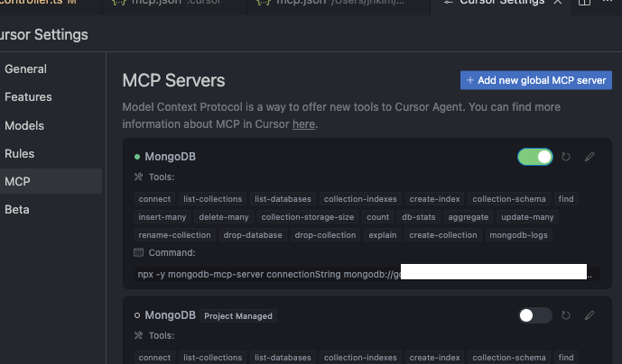 Cursor에서 MongoDB MCP 사용해보기