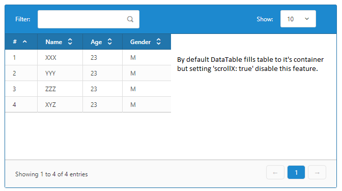 [DataTable] scrollX 사용 시 header 줄어드는 오류 해결 (causing squashed header)
