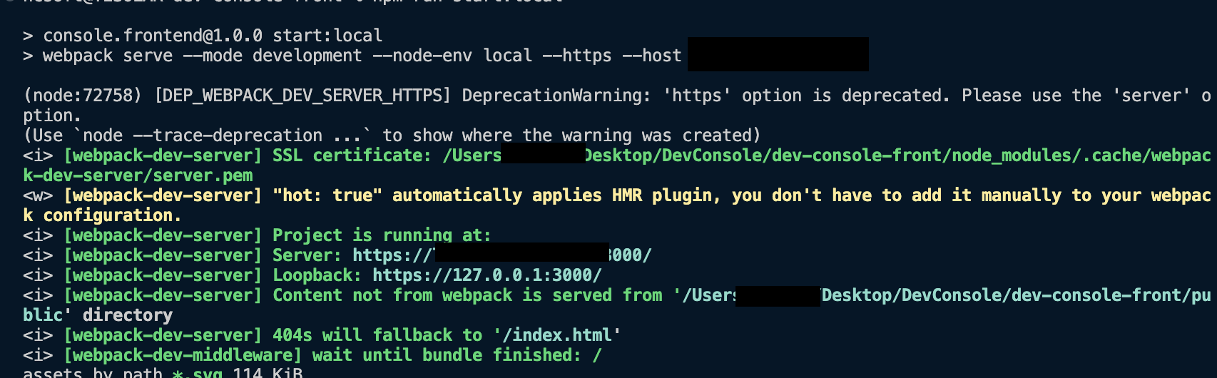 webpack 설정으로 localhost https 환경으로 실행하기