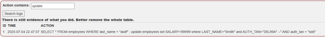 [WebGoat] (A3)-1. SQL Injection (intro)