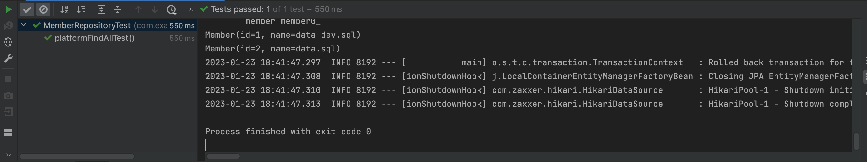 Spring 데이터베이스 초기화