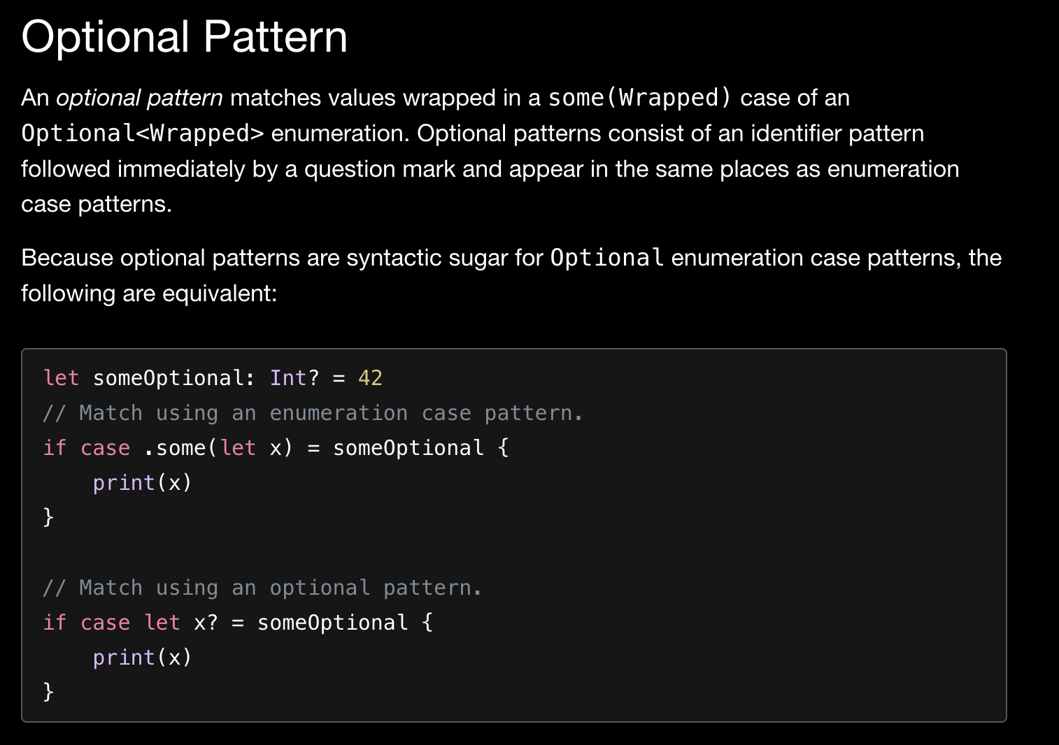[Swift] Enum (3/3) - optional pattern