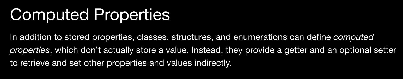 [Swift] Computed Property (계산 속성)