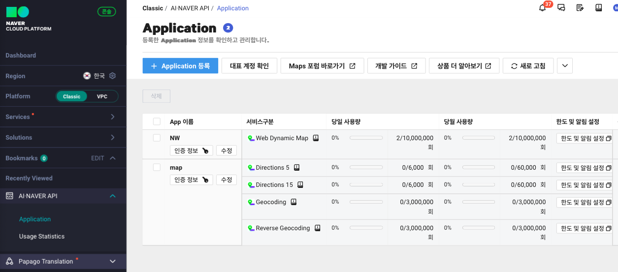 네이버지도 Api 인증실패 오류 해결 