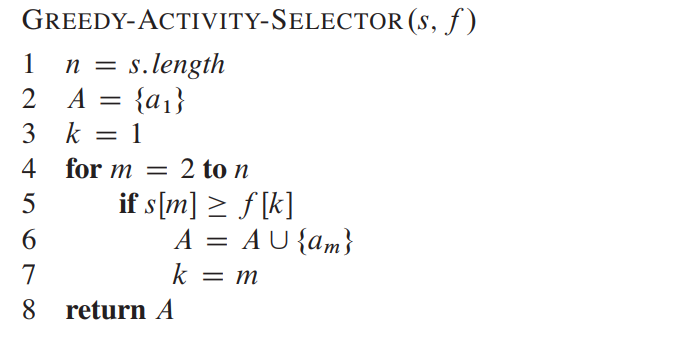 Activity-selection algorithm
