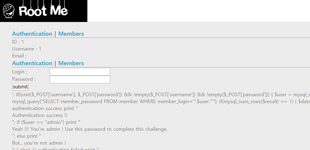 Rootme] Sql Injection File Reading