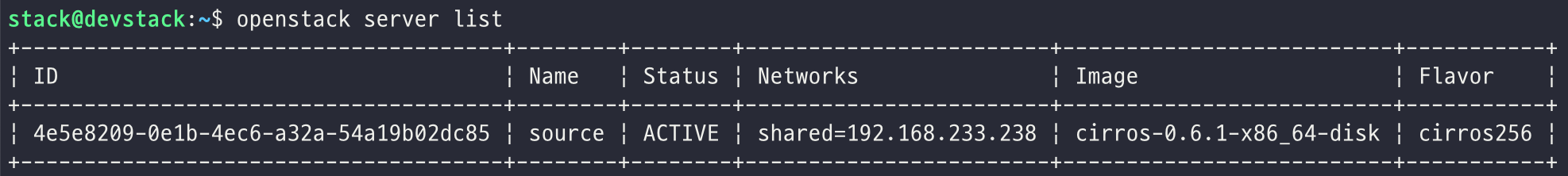 [OpenStack] server list 명령어 이해하기