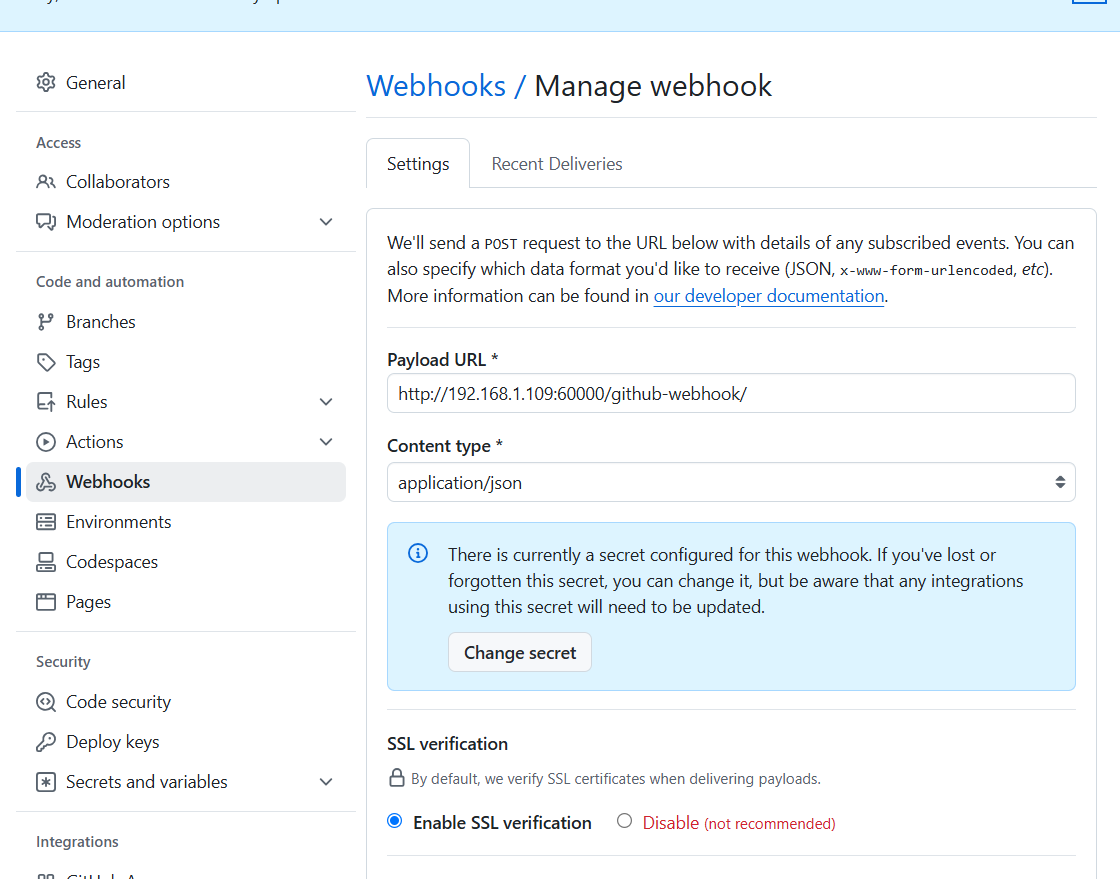 [vmware17] Jenkins-github 연동에러 We couldn't deliver this payload: failed to connect to host