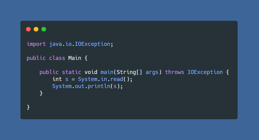 [백준] 11654 (Java)