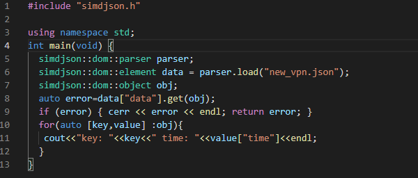 SimdJSON 사용해보기.