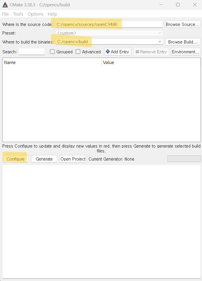 CMake로 빌드해서 OpenCV 설치하기, 2440 오류 해결, web cam 실습