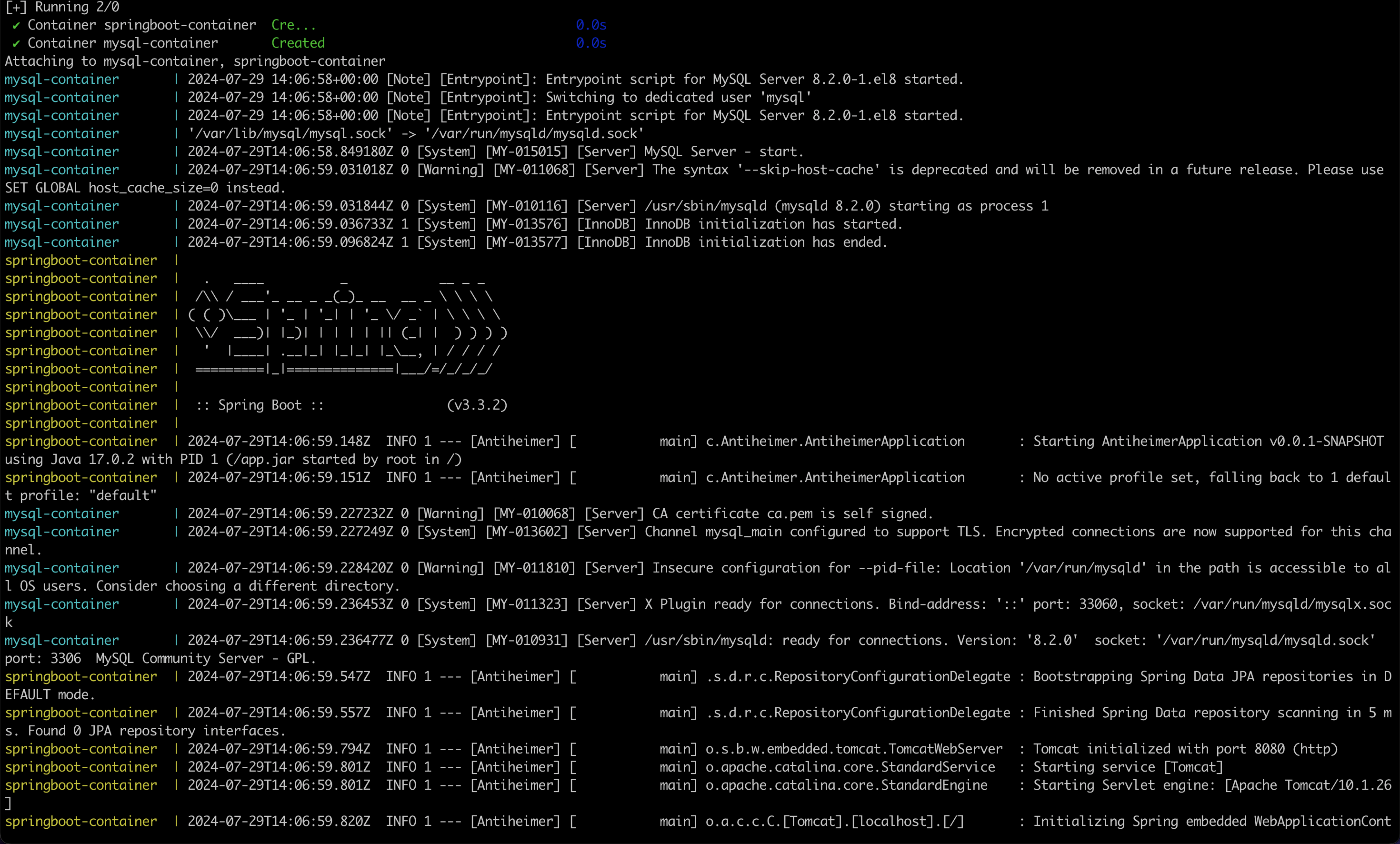 [Docker] SpringBoot, MySQL 연동