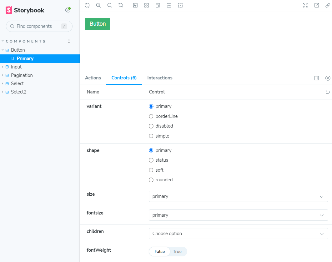 storybook 활용하기