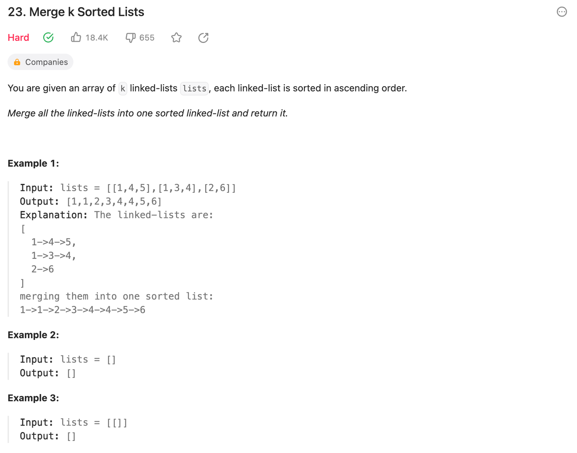  23 Merge K Sorted Lists python 