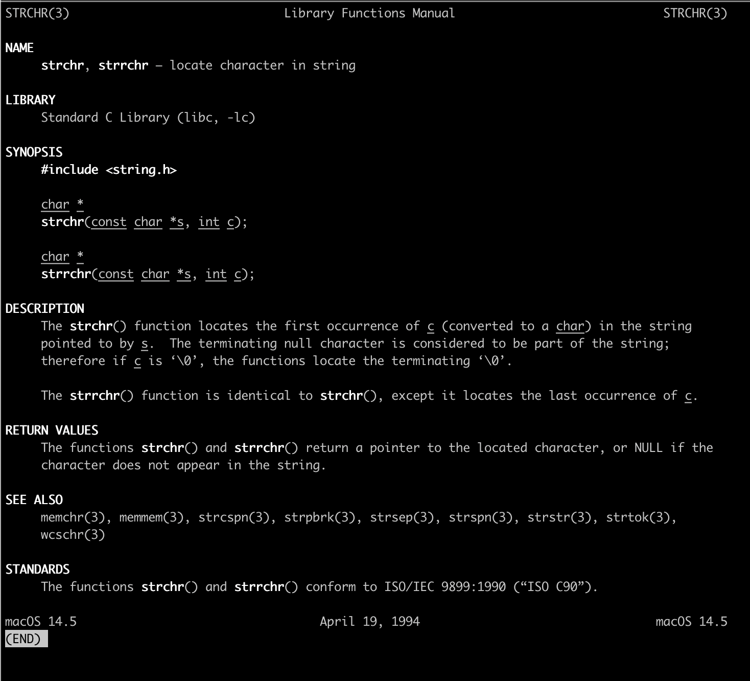 strchr, strrchr 함수 구현하기