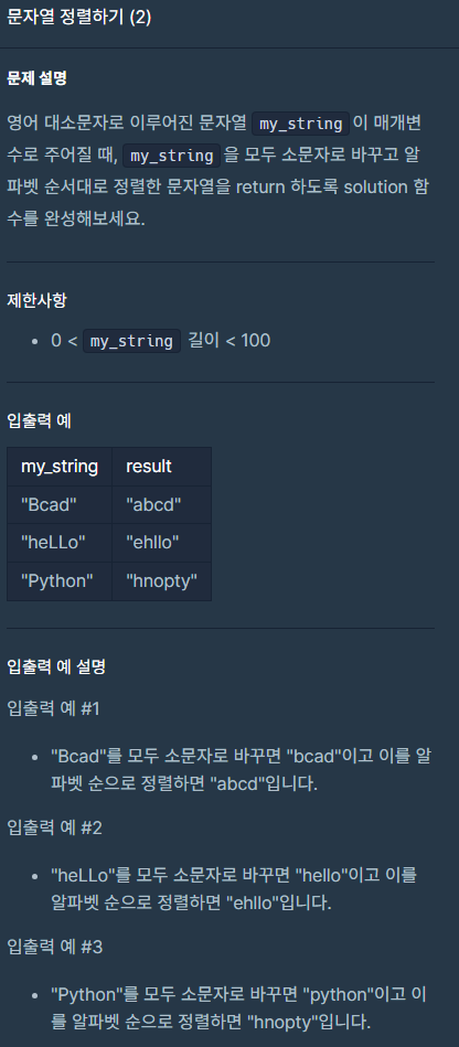 문자열 정렬하기 2 Java 