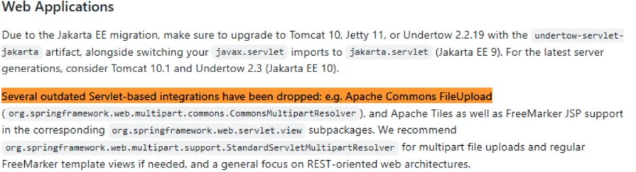 Spring Migration- tomcat10.1.42 / multipartException