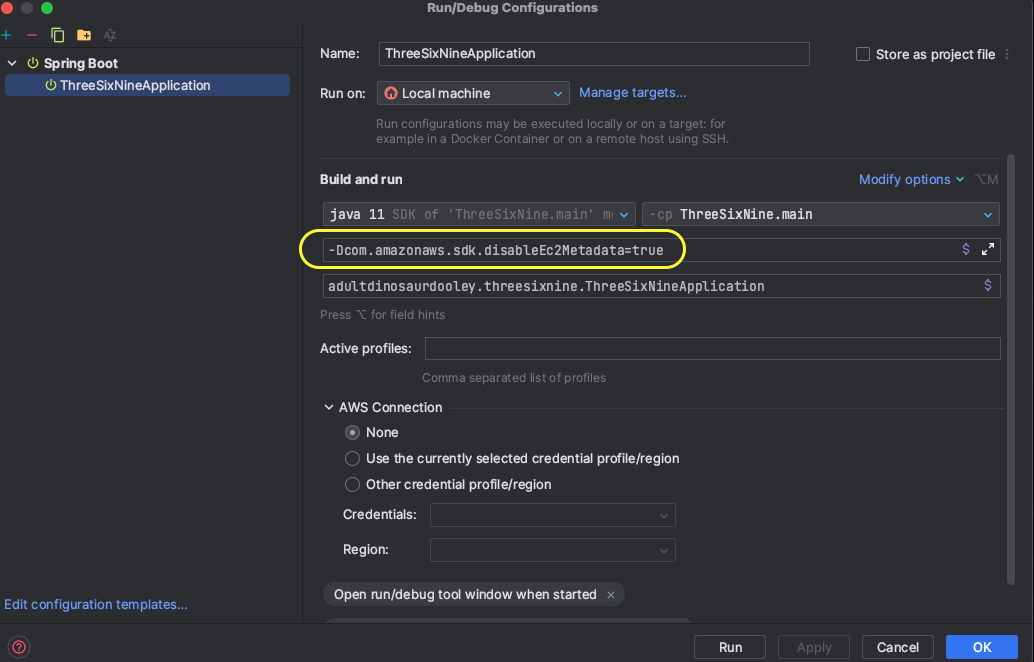 [에러] com.amazonaws.AmazonClientException: EC2 Instance Metadata Service is disabled 해결 방법