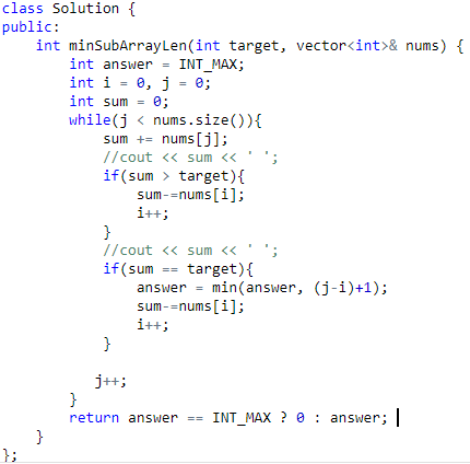 Minimum Size Subarray Sum