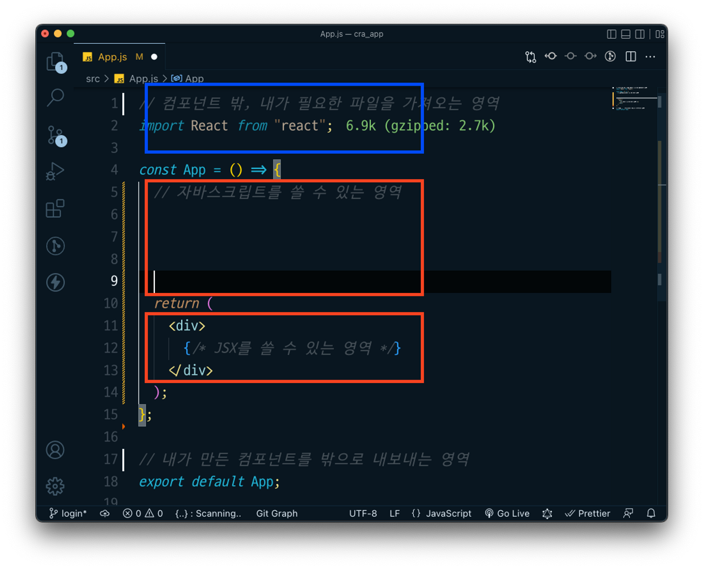 React입문 Component / JSX(JavaScript + XML)