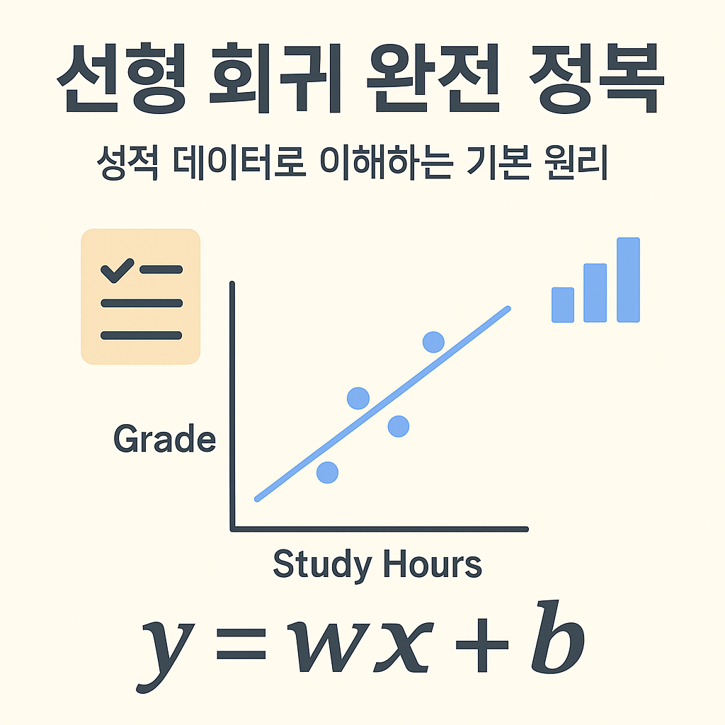 선형 회귀 완전 정복: 성적 데이터로 이해하는 기본 원리